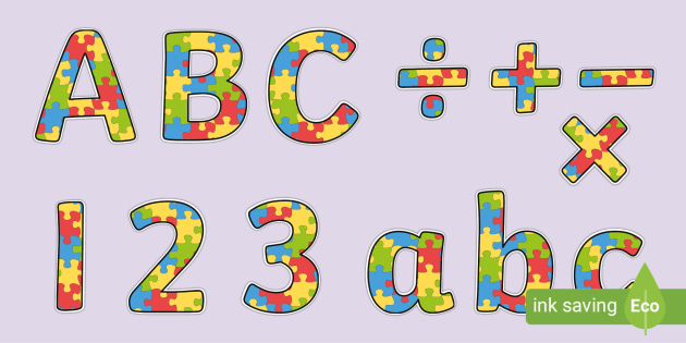 We All Fit Together Jigsaw Puzzle Themed Display Lettering