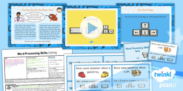 Computing: Microsoft Word Processing Skills: Editing Year 1 Lesson Pack 3
