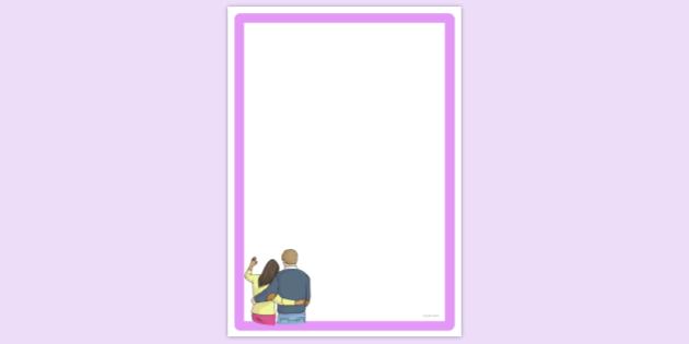 FREE! - Simple Blank Parents Waving Goodbye Page Border