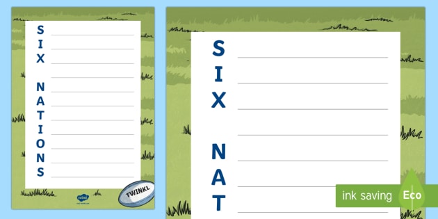 Rugby Six Nations Acrostic Poem - KS1 & KS2 Rugby Six Nations (4th February