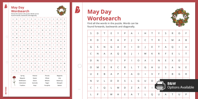 May Day Word Searches | twinkl.com.au