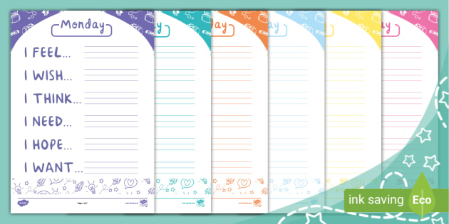 Daily Reflection Journal Pages (teacher made)