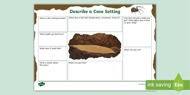 Describe a Cave Setting Writing Template (teacher made)