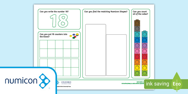 All About Number 18 Activity Mat with Numicon Shapes