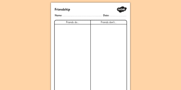 What Friends Do and Don't Do Worksheet - friendship worksheet, friendships
