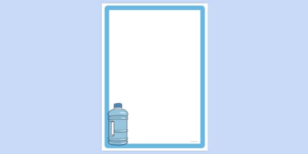 FREE! - Simple Blank Carton of Water Page Border | Twinkl