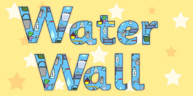 Water Wall Display Lettering - water wall, display lettering