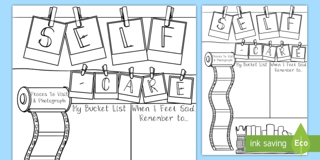 Photography-Themed Self-Care Bullet Journal Page