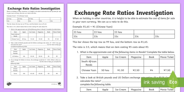 Currency Conversion Maths Worksheet Pdf Simple Math Problems Pdf