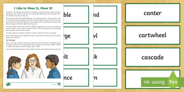 Movement Word Card Game