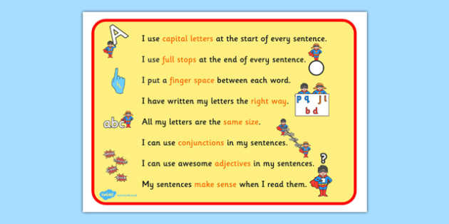 How To Make A Super Sentence Checklist - sentence, structure