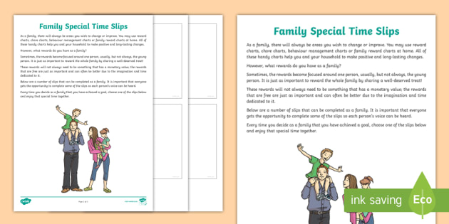 Family Special Time Activity (teacher made)