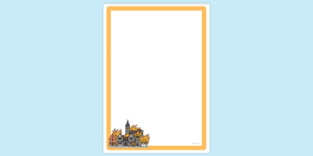 FREE! - Simple Blank Great Fire of London Page Border | Page Borders