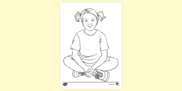 FREE! - Realistic Girl Colouring Page - Printable