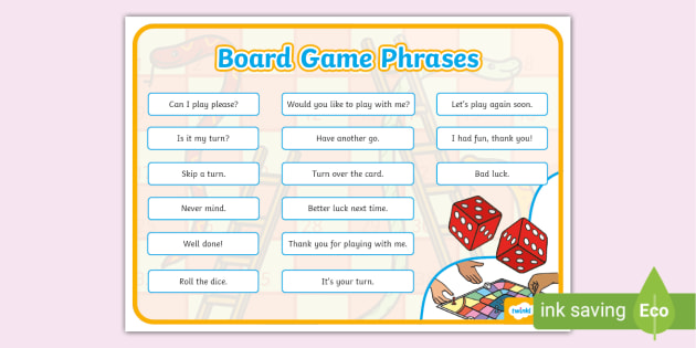 Board Game Phrases Word Mat - Twinkl - KS1 (teacher made)