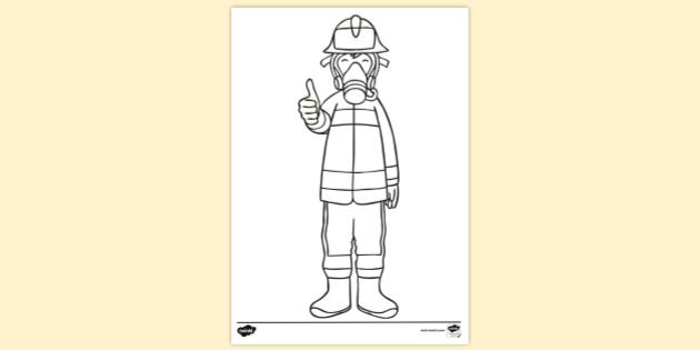 FREE! - Firefighter Colouring Page | Colouring Sheets