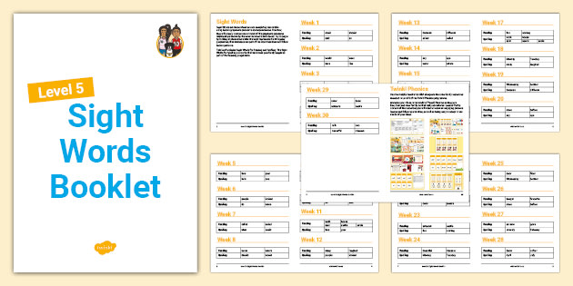 Phonics Level 5 Sight Words Booklet | Sight Word Resources