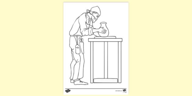 FREE! - Saxon Potter Colouring Sheet | Colouring Sheets | Twinkl