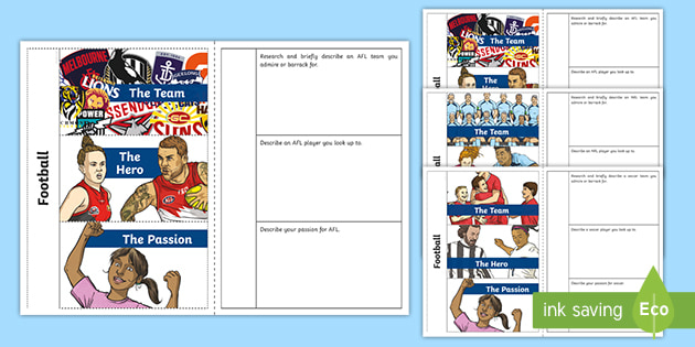 Footy Colours Day Flapbook (teacher made)