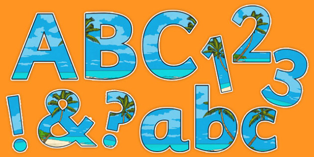 The Pacific Islands Display Letters and Numbers Pack
