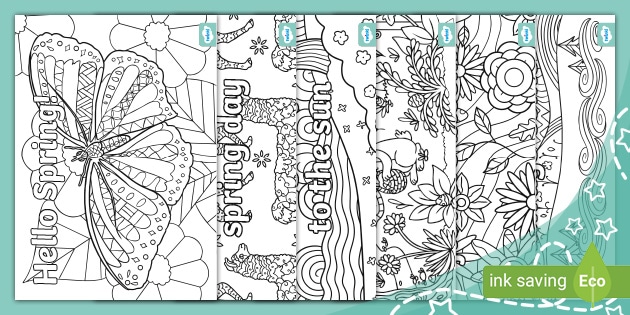 Spring Wellbeing Mindfulness Colouring Pages (teacher made)