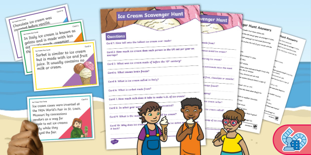 Ice Cream Scavenger Hunt - Treasure Hunt - Summer Activities