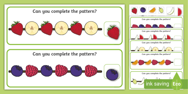 👉 Fruit Kebab Pattern Cards (teacher made)