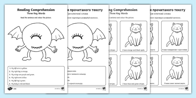 FREE! - Ukrainian Translation Reading Comprehension Worksheet