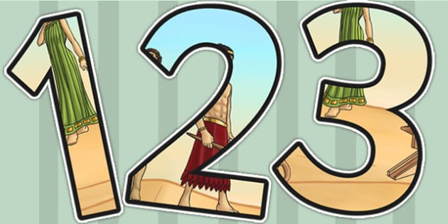 FREE! - Ancient Sumer Themed A4 Display Numbers