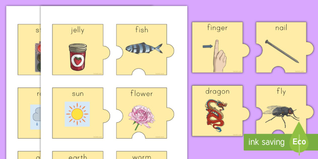 Compound Words Jigsaw Pairing Game (teacher made)