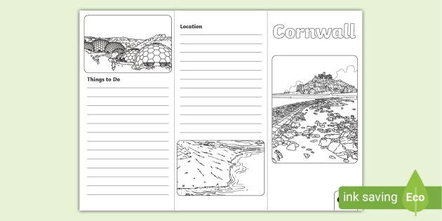 Cornwall Leaflet Template,Cornwall (teacher made)
