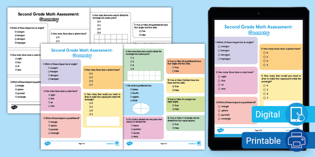 2nd Grade Geometry Assessment | Grade 2 Math | Twinkl USA