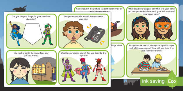Superhero Role Play Challenge Cards (teacher made)