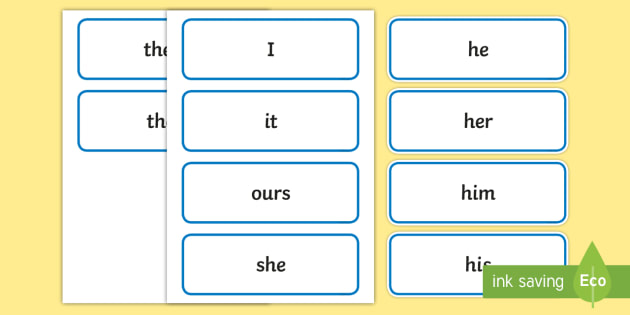 Pronouns Word Cards