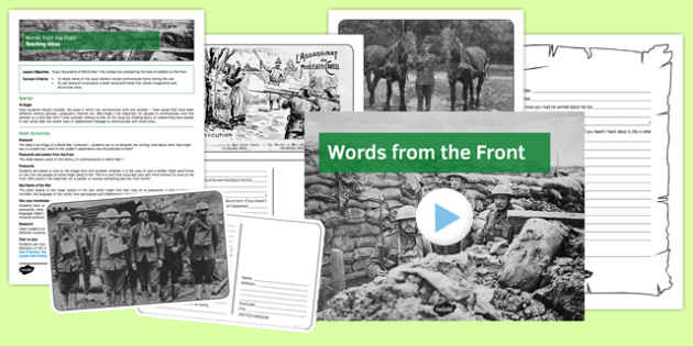 Words from the Front Lesson Pack One - words, front, lesson