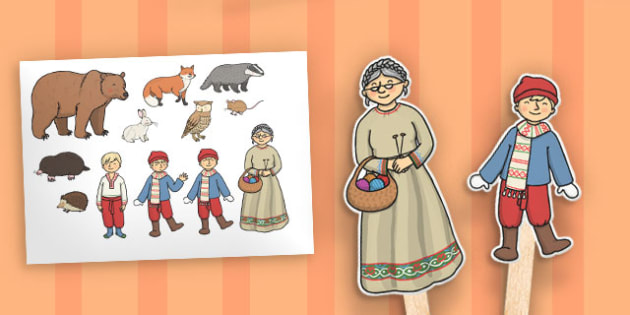 The Mitten Stick Puppets (teacher made)