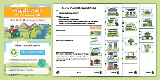 Recycle Week Whole School Assembly Pack