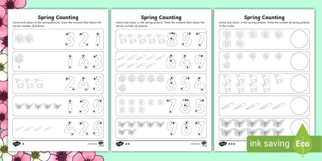 👉 Spring Count and Write Activity (teacher made)