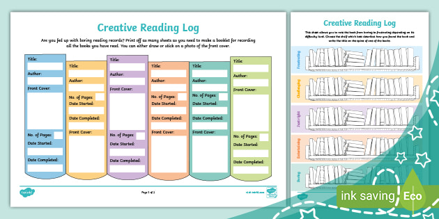 Creative Reading Log (teacher made)