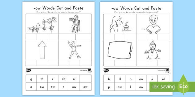 -ow Digraphs Cut and Paste Activity (teacher made)