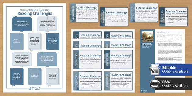 Reading Challenge KS3 Cards | National Read a Book Day 2021