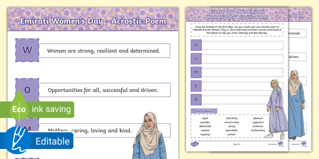 Emirati Women's Day Poem (teacher made)