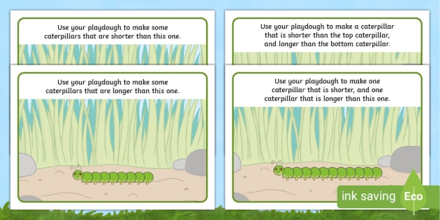 Longer and Shorter Caterpillars Playdough Mats - Longer And Shorter Worms