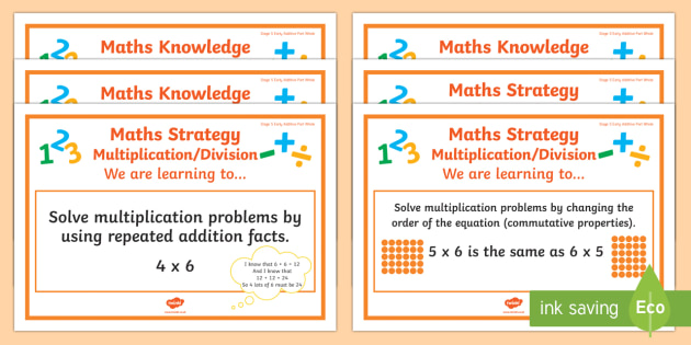 Multiplication/Division Stage 5 WALT Display Posters - WALT cards for NZ