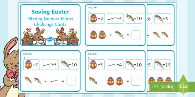 Saving Easter Missing Number Maths Challenge Cards