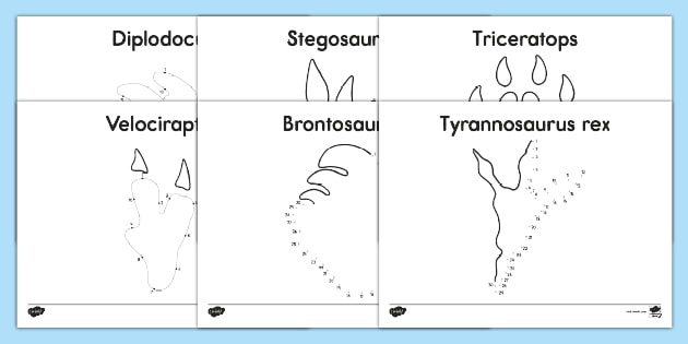 Dinosaur Footprint Differentiated Dot to Dot Activity