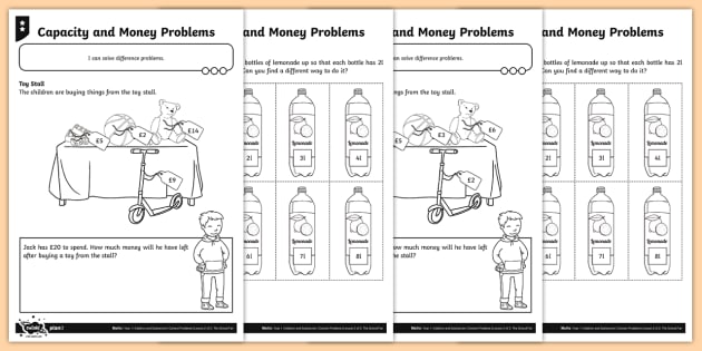 School Fair Themed Difference Problems Differentiated Worksheet ...