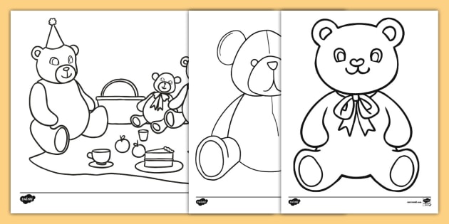 teddy bear picnic coloring sheet