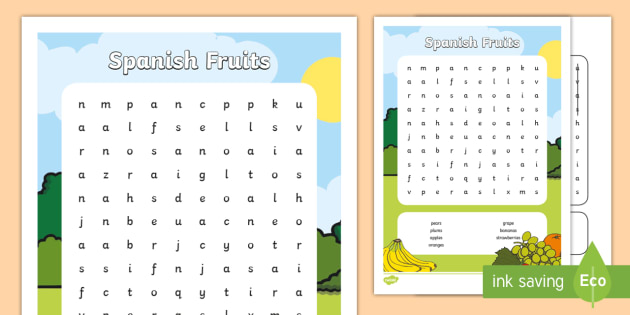 Vegetables Word Search Spanish 1