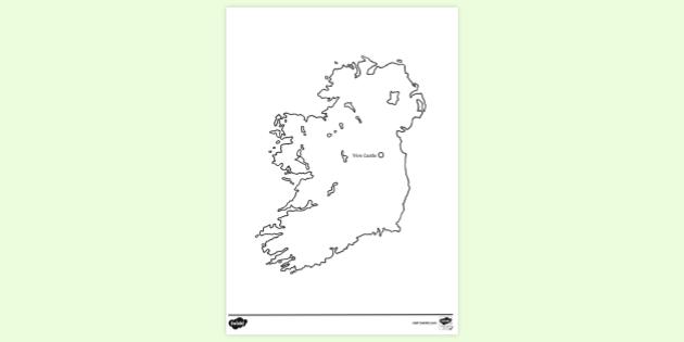 FREE! - Map of Ireland Showing Trim Castle Colouring Sheet